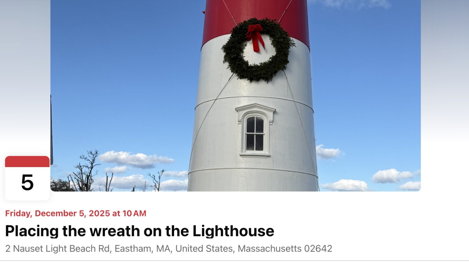 fri 5 dec 2025: lighthouse wreath – Target Ship